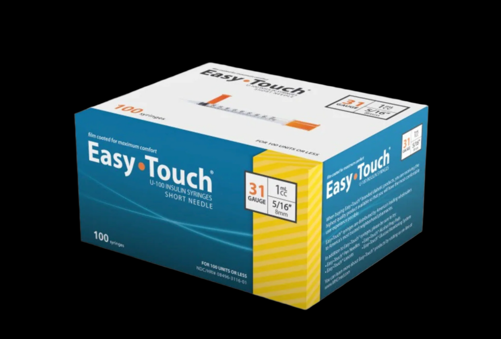 EasyTouch Insulin Syringes 31g 1mL 5/16" – Peptide Test